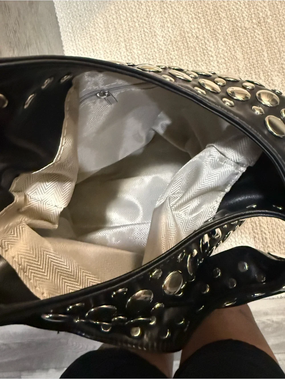 Bags | Black Studded Shoulder Bag | Poshmark